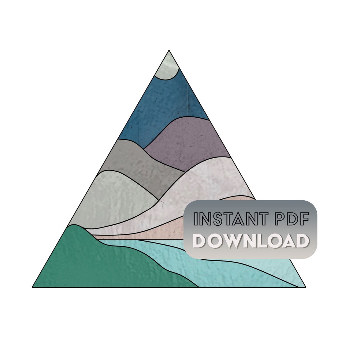 Triangle Landscape Stained Glass Pattern Modern Stained Glass - Etsy