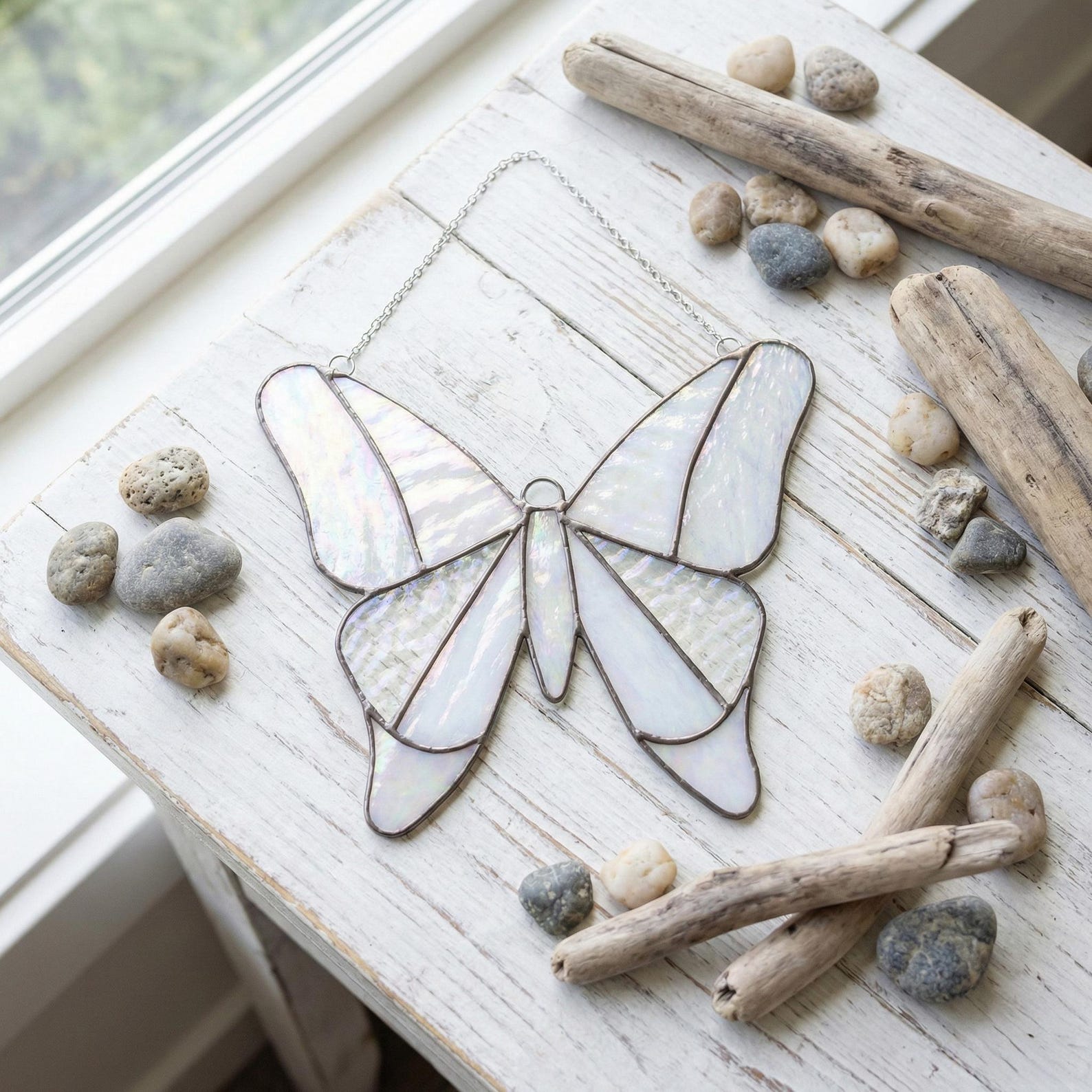 Stained Glass Butterfly Pattern: Simple Suncatcher Template (PDF & PNG ...