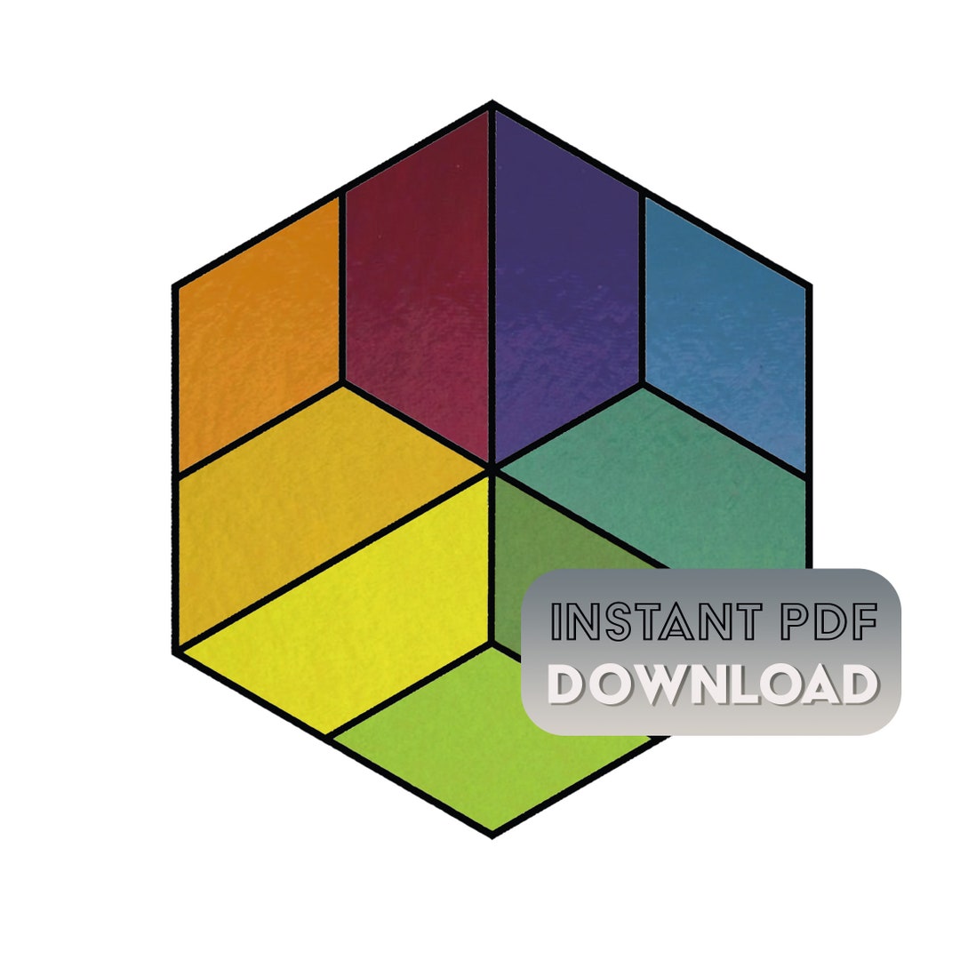 Stained Glass Hexagon Geometric Pattern Minimalist Stained - Etsy