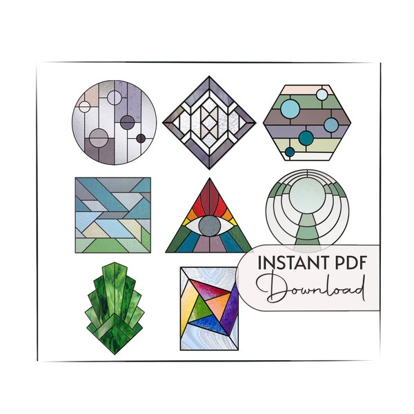 Geometric Stained Glass Patterns - Etsy