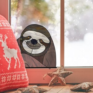Sloth Stained Glass Pattern, Digital Pattern to Download, Stained Glass ...
