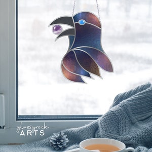 Stained Glass Crow Pattern, Stained Glass Bird, Digital Pattern to ...