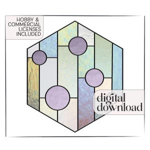 Stained Glass Hexagon Geometric Pattern, Modern Stained Glass Pattern ...