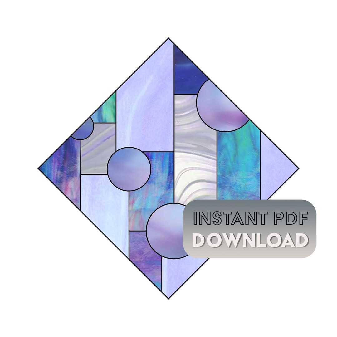 Square Stained Glass Geometric Pattern Modern Stained Glass - Etsy