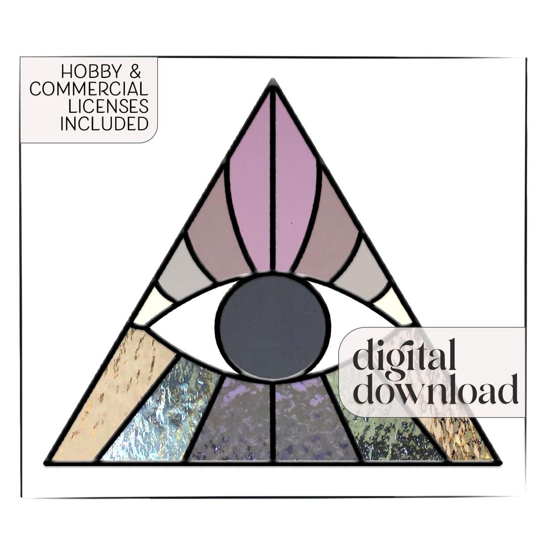 Stained Glass Triangle Eye Geometric Pattern & PNG, Modern Stained ...