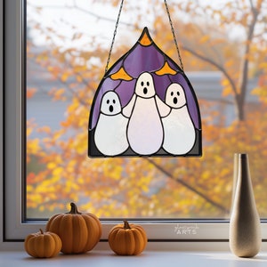 Three Ghosts Stained Glass Pattern, Halloween Sun Catchers Pattern ...