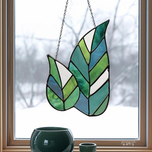 Stained Glass Leaf Pattern: Mod Folk Art Design PDF & PNG - Etsy