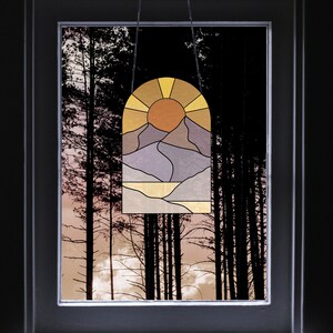Boho Landscape Stained Glass Pattern, Boho Arch Decor, Digital Pattern ...