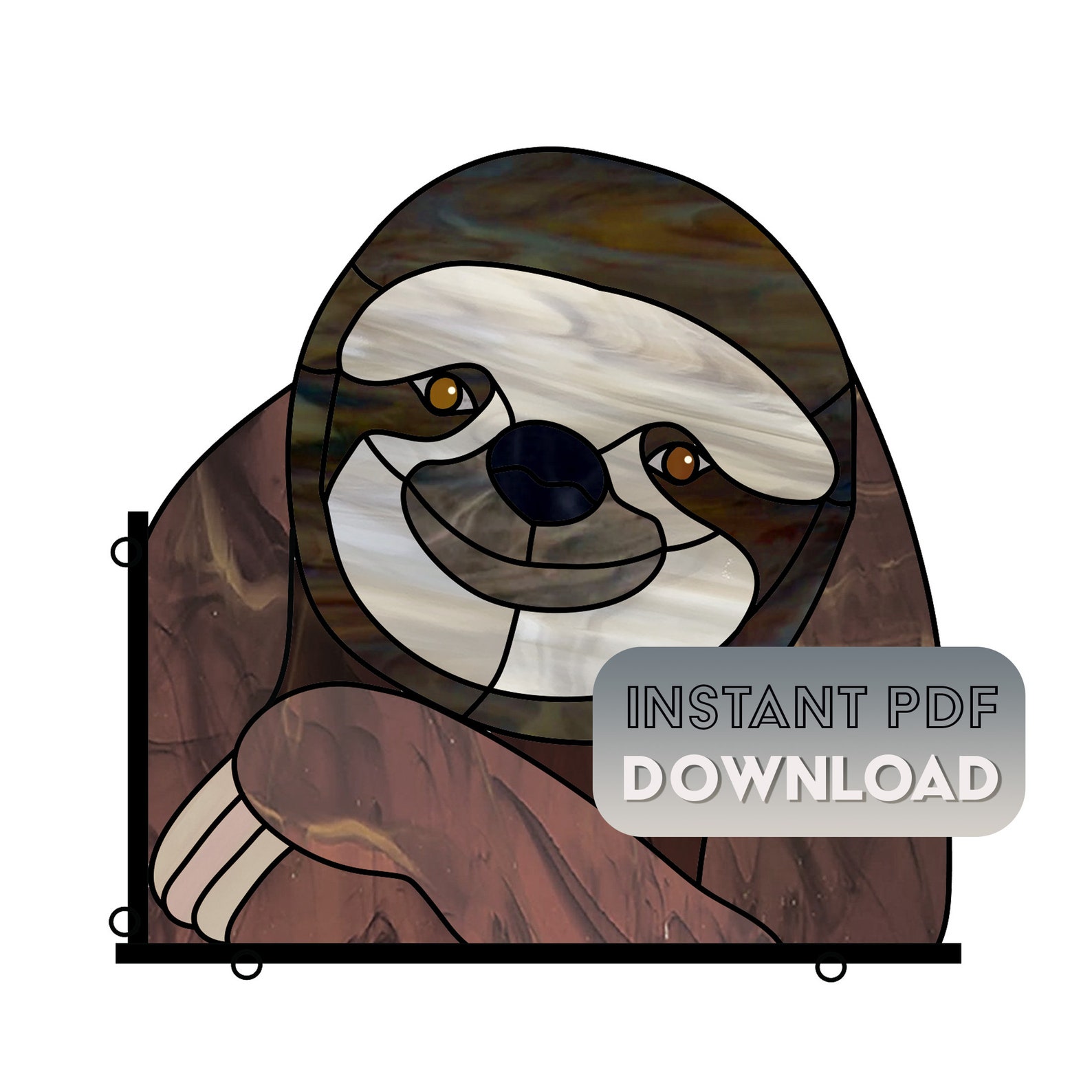 Sloth Stained Glass Pattern Digital Pattern to Download - Etsy