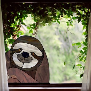 Sloth Stained Glass Pattern, Digital Pattern to Download, Stained Glass ...