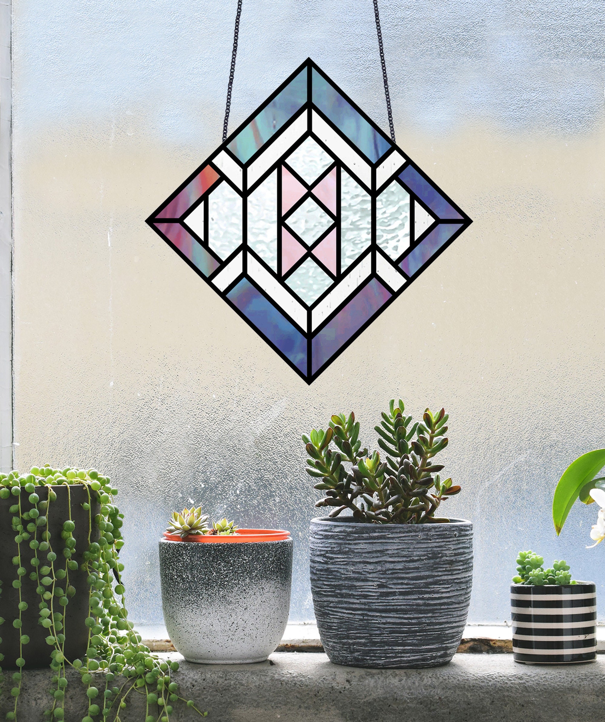 Geometric Design Stained Glass Box Geometric Stained Glass: Modern