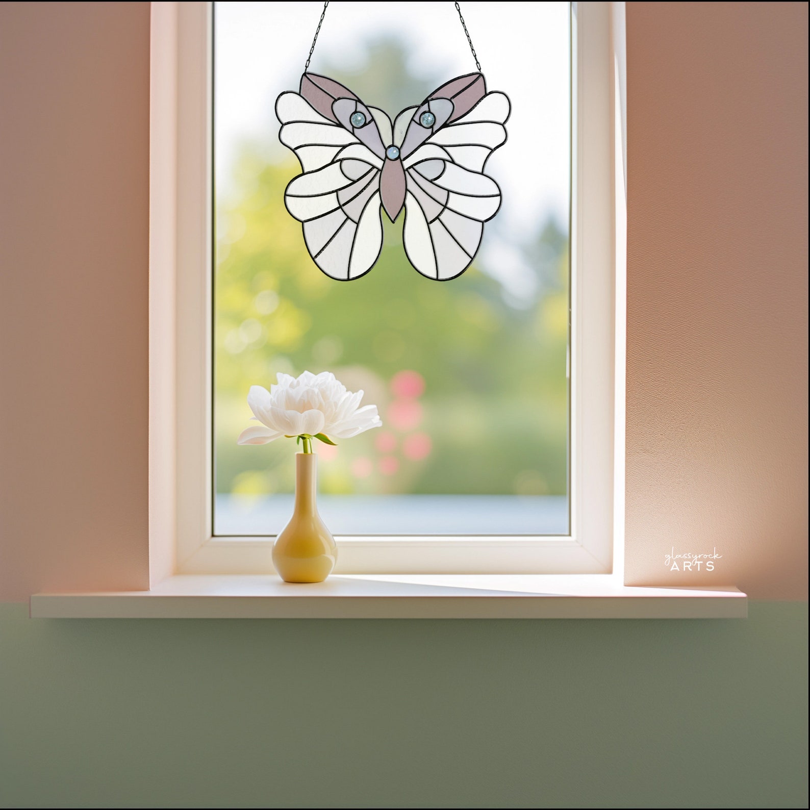 Stained Glass Moth Pattern: Butterfly Suncatcher Design (PDF & PNG ...