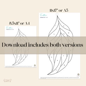 Stained Glass Feather Pattern, Printable Digital Download Design for ...