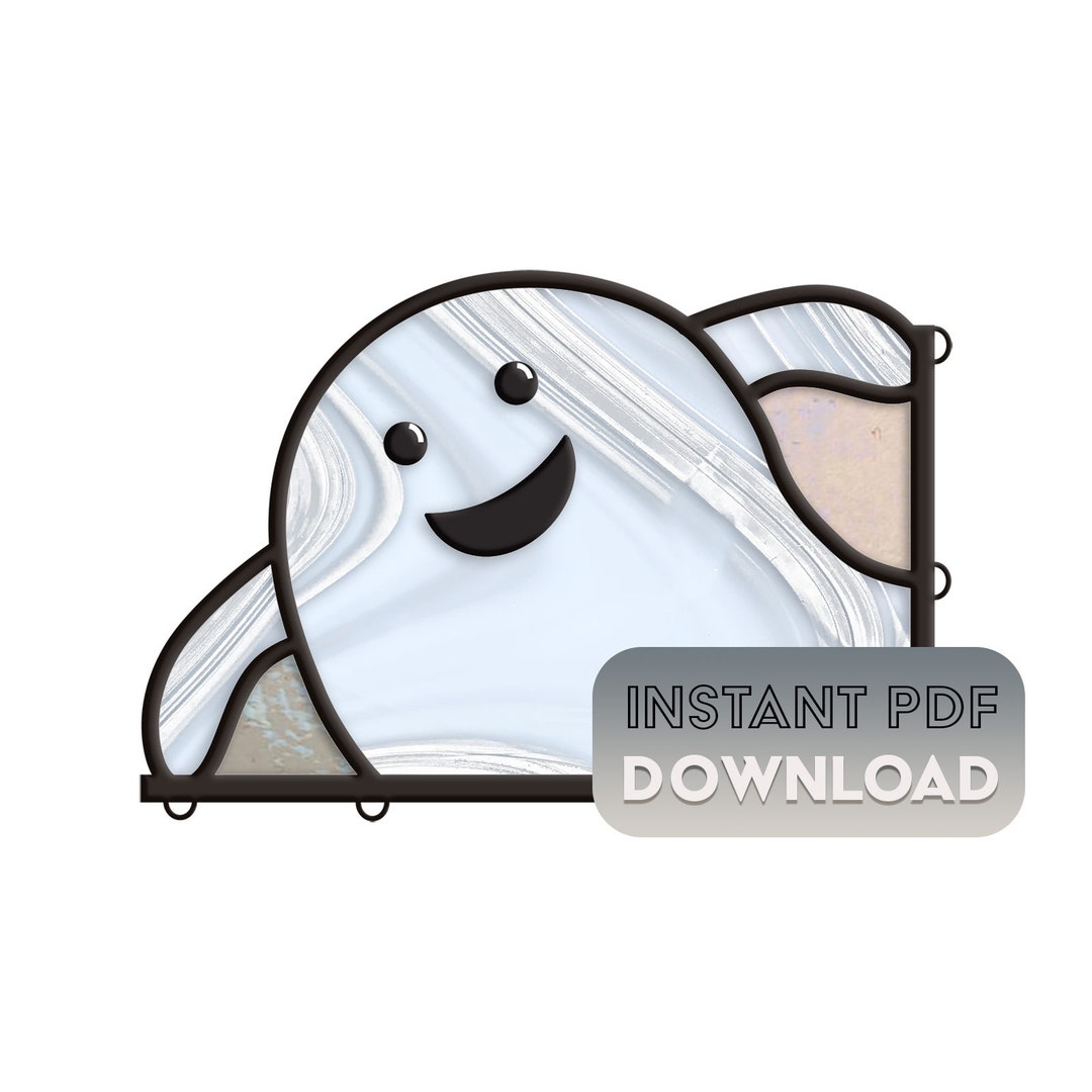 Happy Ghost Stained Glass Pattern Digital Pattern Download - Etsy