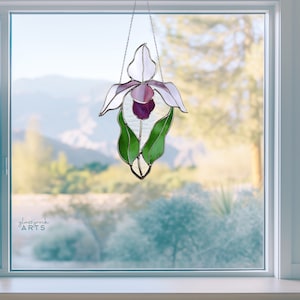 Printable Stained Glass Lady Slipper Orchid Pattern - Etsy