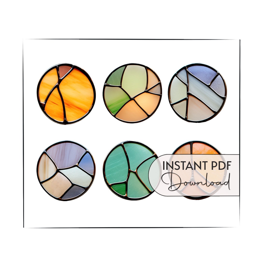 Pattern for Stained Glass Christmas Ornaments, Round Stain Glass ...