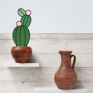 Stained Glass Gemstone Cactus Pattern: Succulent Plant Stem (PDF & PNG ...