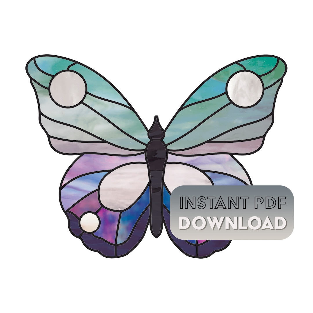 Butterfly Stained Glass Pattern Digital Pattern to Download - Etsy