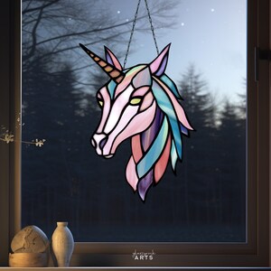 Unicorn Stained Glass Pattern, Digital Download, Stain Glass Unicorn ...