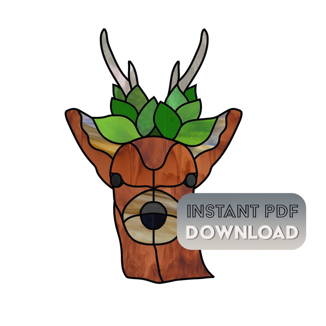 Deer Stained Glass Pattern Digital Pattern to Download - Etsy