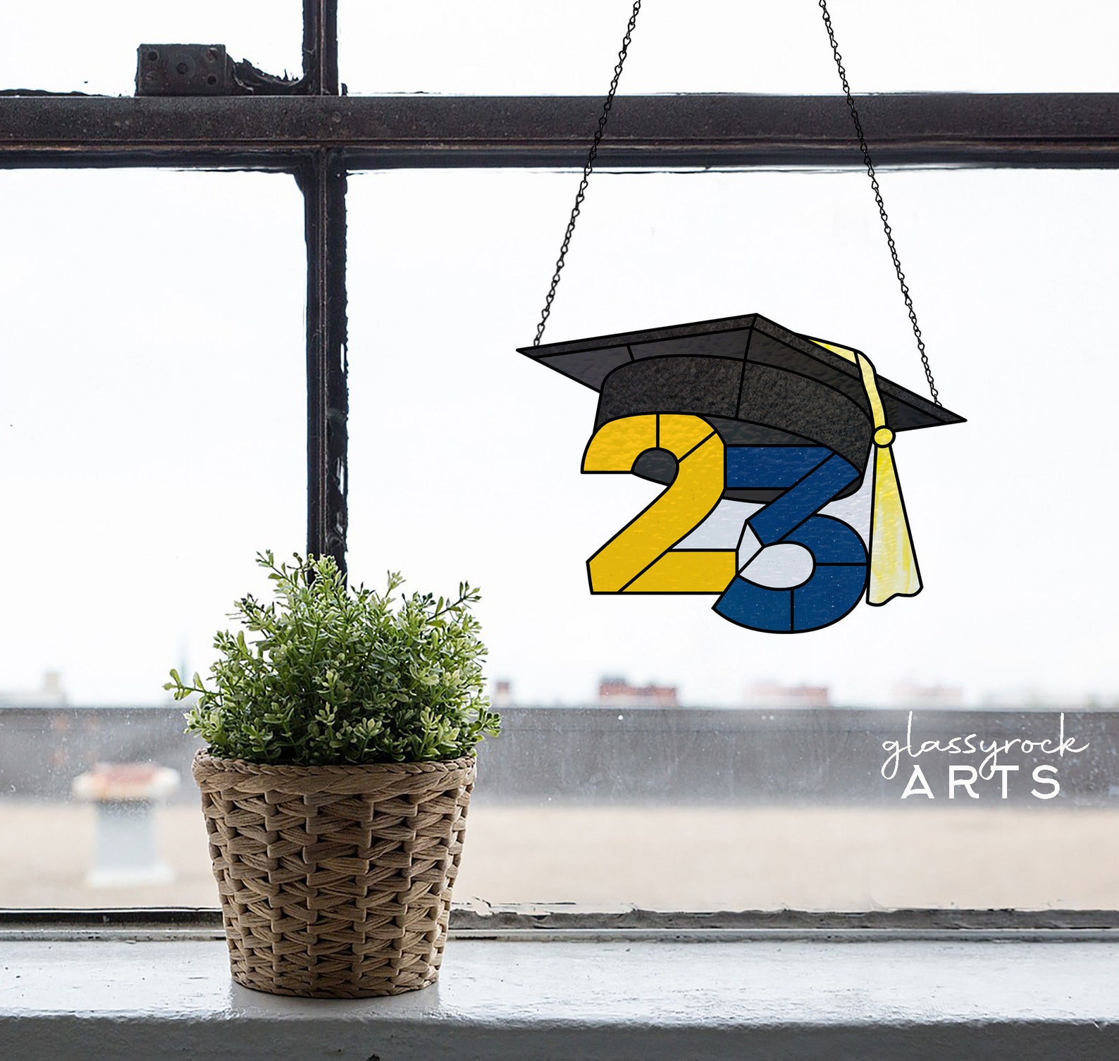 Stained Glass Graduation Cap Pattern: Class of 2023 Gift (digital ...