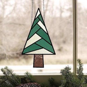 Stained Glass Christmas Tree Pattern: Suncatcher DIY (digital Download ...