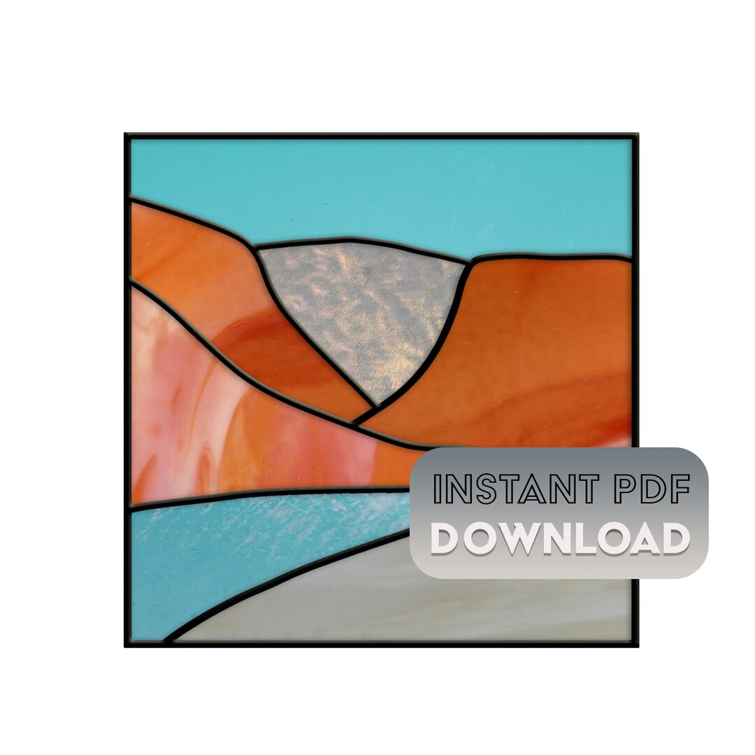 Beginner Landscape Stained Glass Pattern Desert Stained Glass - Etsy