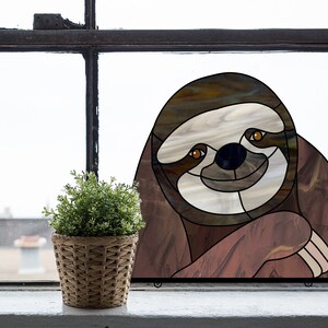 Sloth Stained Glass Pattern, Digital Pattern to Download, Stained Glass ...