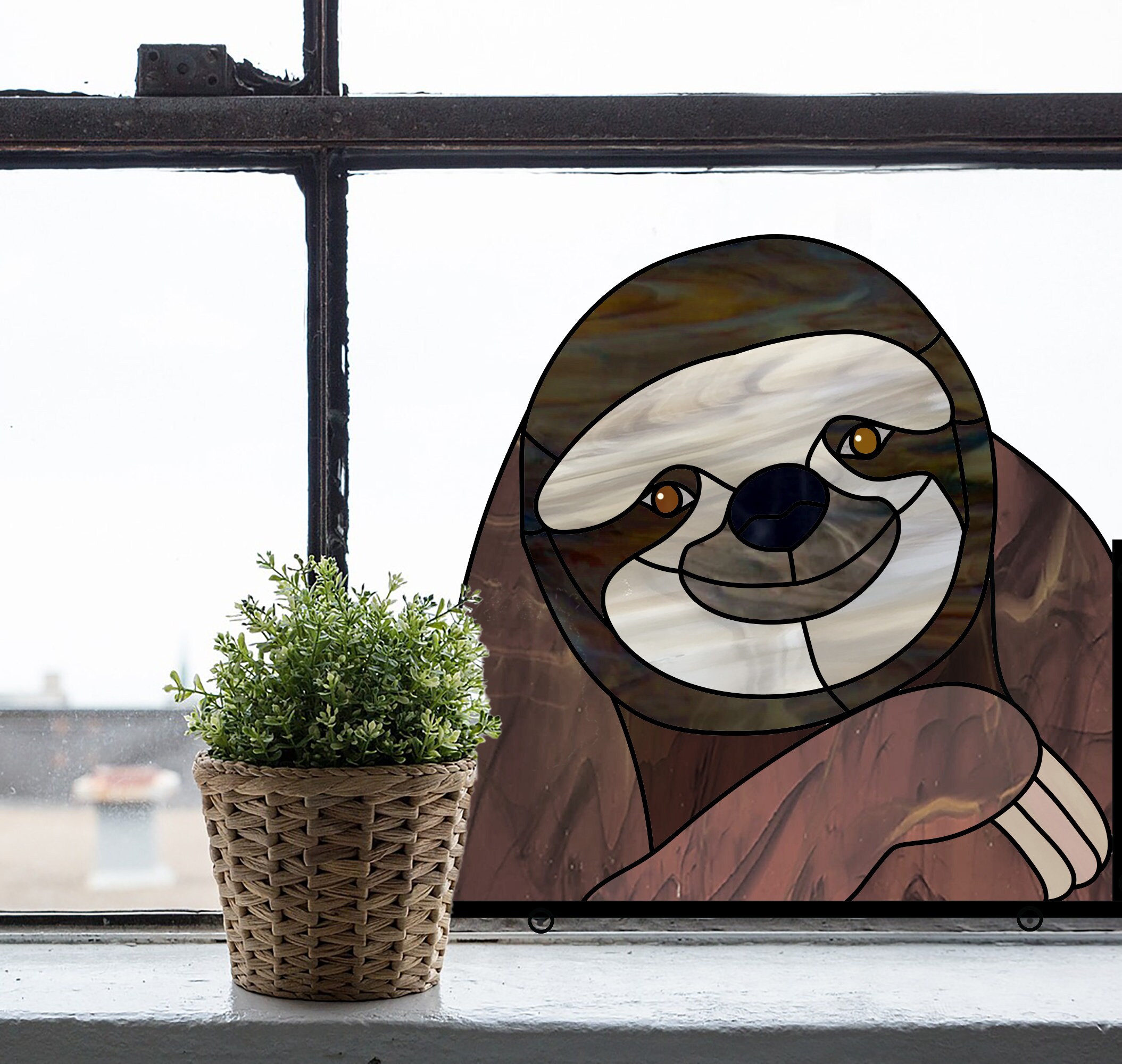 Sloth Stained Glass Pattern Digital Pattern to Download - Etsy UK