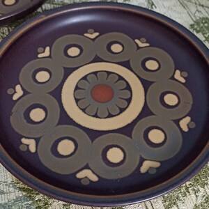 1960s Denby Arabesque Tea Plates, Retro Denby Stoneware Plates, Vintage ...