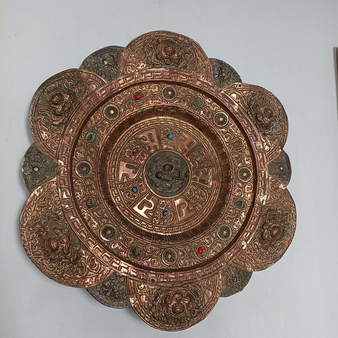 Large Copper Brass Repousse Alms Dish Tibetan-chinese, 19th Century - Etsy