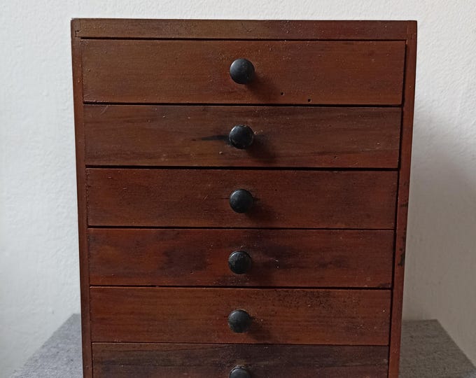 Vintage Wooden Small Chest Drawers, Jewellery Drawers, Desktop Drawers ...