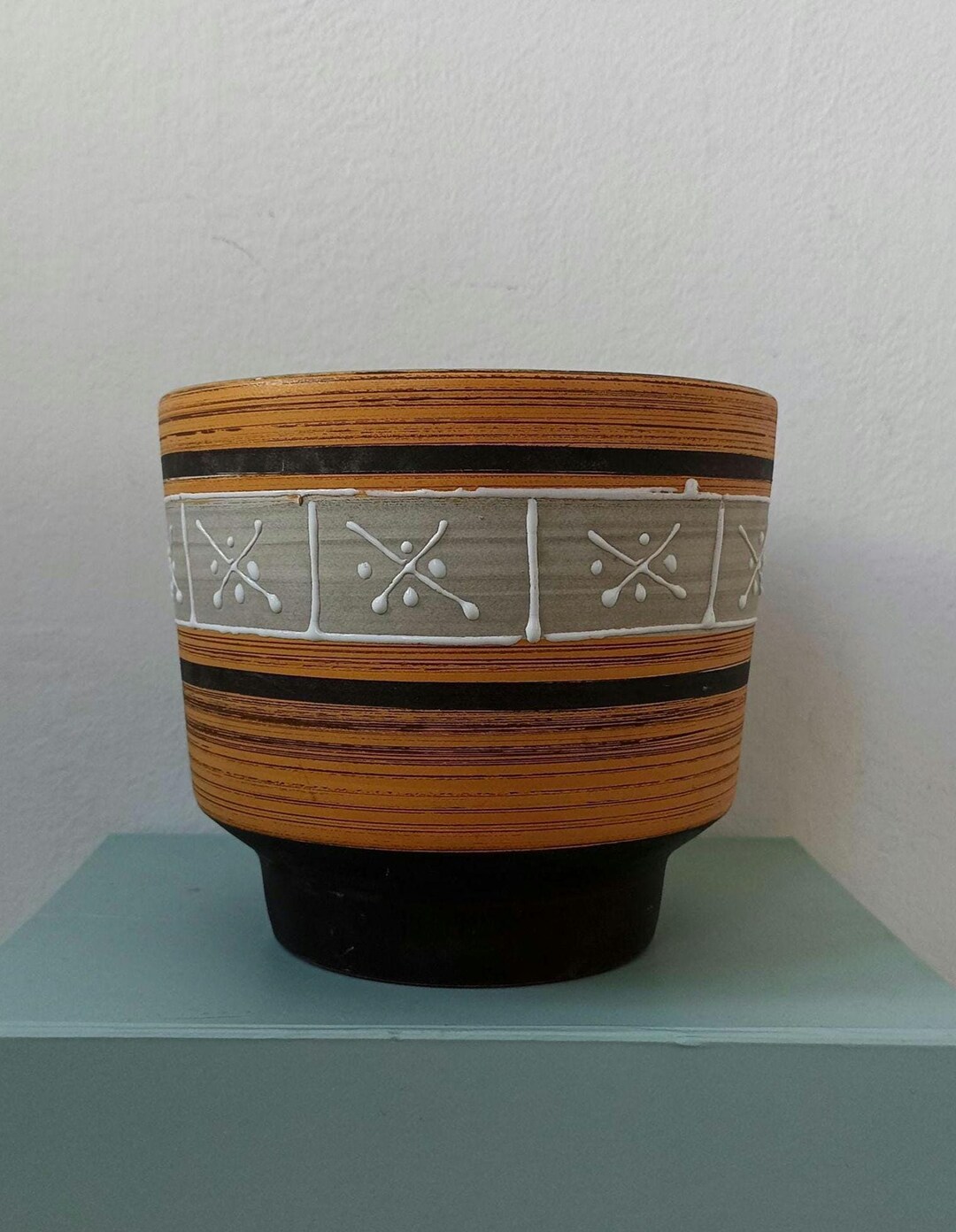 German Vintage Mid-century Plant Pot by AKRU Klinker-keramik Alfred ...