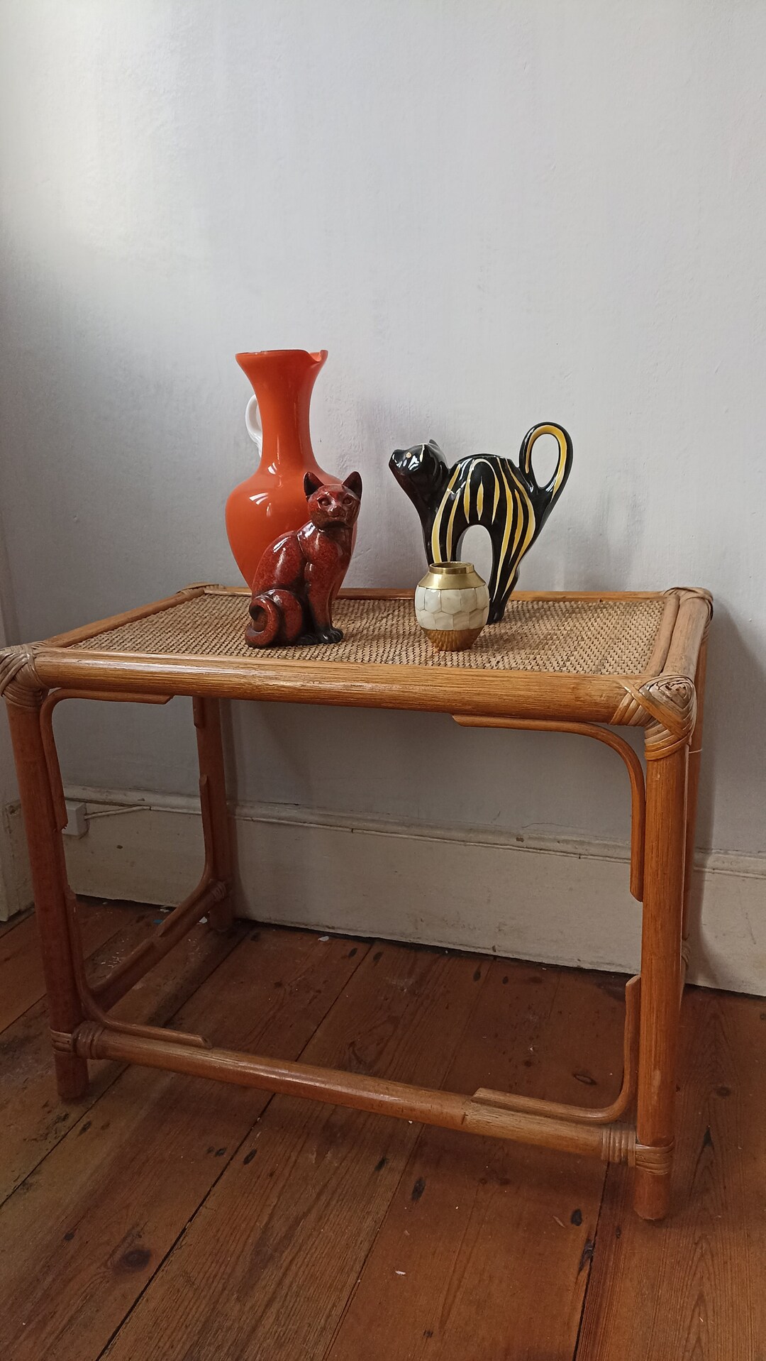 Vintage Retro Boho Bamboo Coffee Table - Etsy