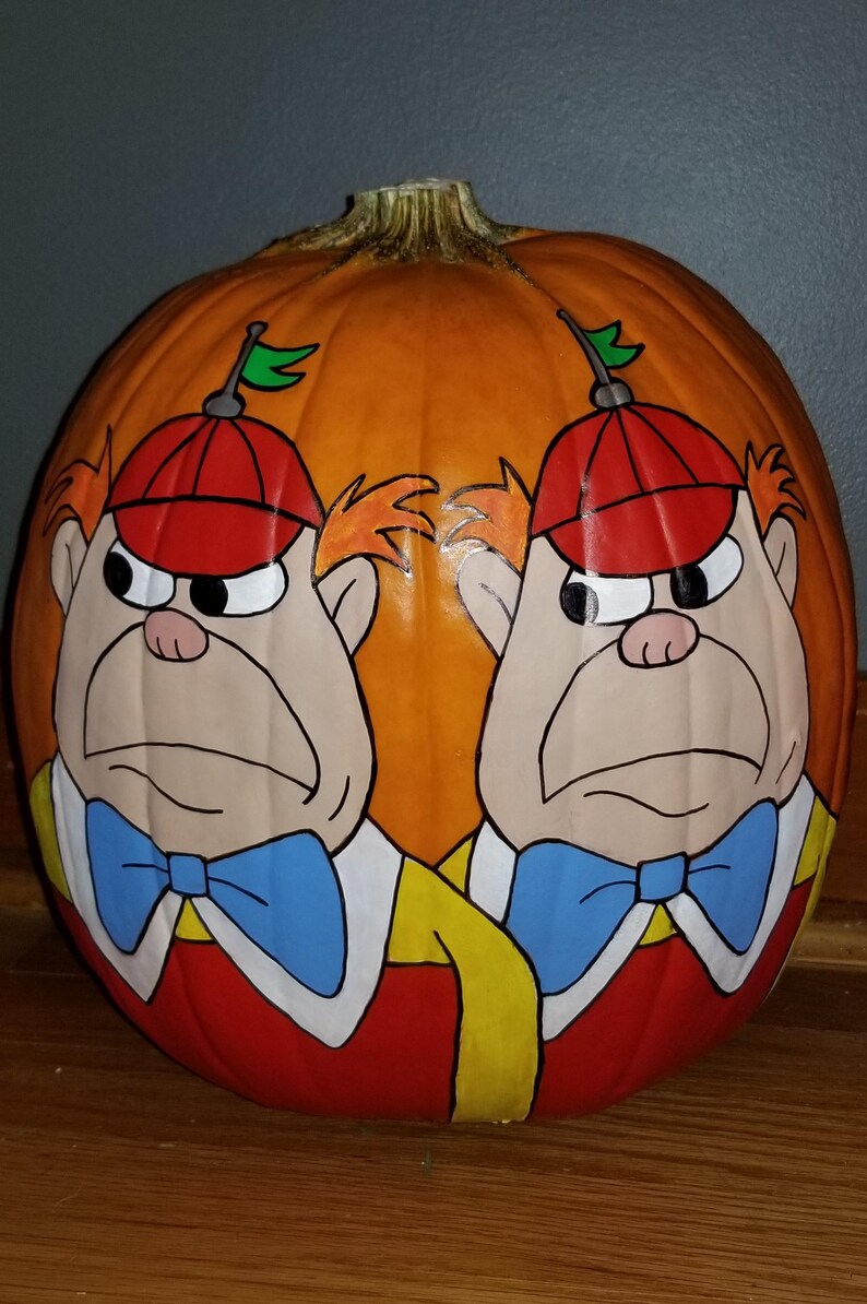 Hand Painted 'alice in Wonderland' Plastic Pumpkin - Etsy