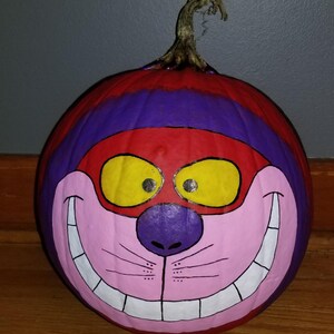 Hand Painted 'alice in Wonderland' Plastic Pumpkin - Etsy