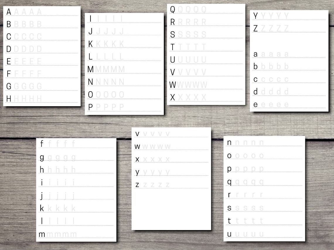 ALPHABET PRACTICE Sheets Learn Upper Case & Lower Case - Etsy