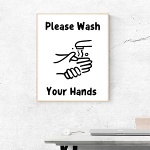 Please Wash Your Hands SVG PNG PDF Printable Restroom Sign Guest ...