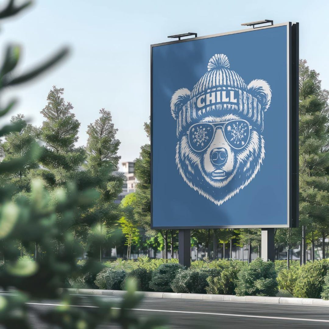 Chill Grizzly Bear Illustration | Cool & Fierce Bear Graphic (digital ...