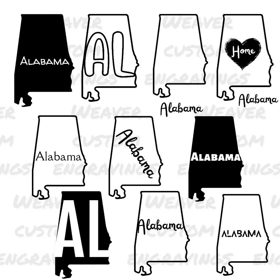 Alabama State SVG PNG PDF, Alabama Silhouette Cut File, Sublimation ...
