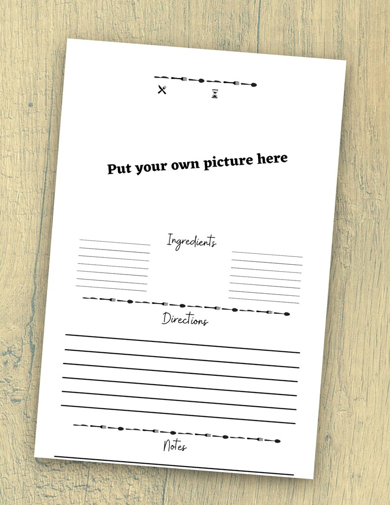 Printable Recipe Card Template Editable Cookbook Cards - Etsy