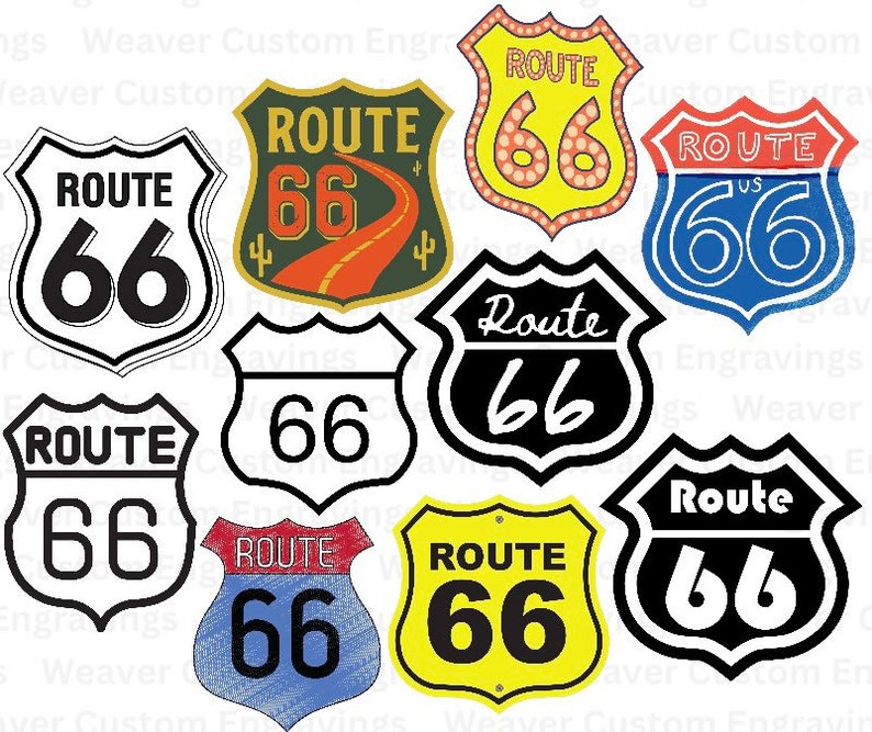 Route 66 Digital Vector Files SVG PNG PDF Route 66 Sign - Etsy