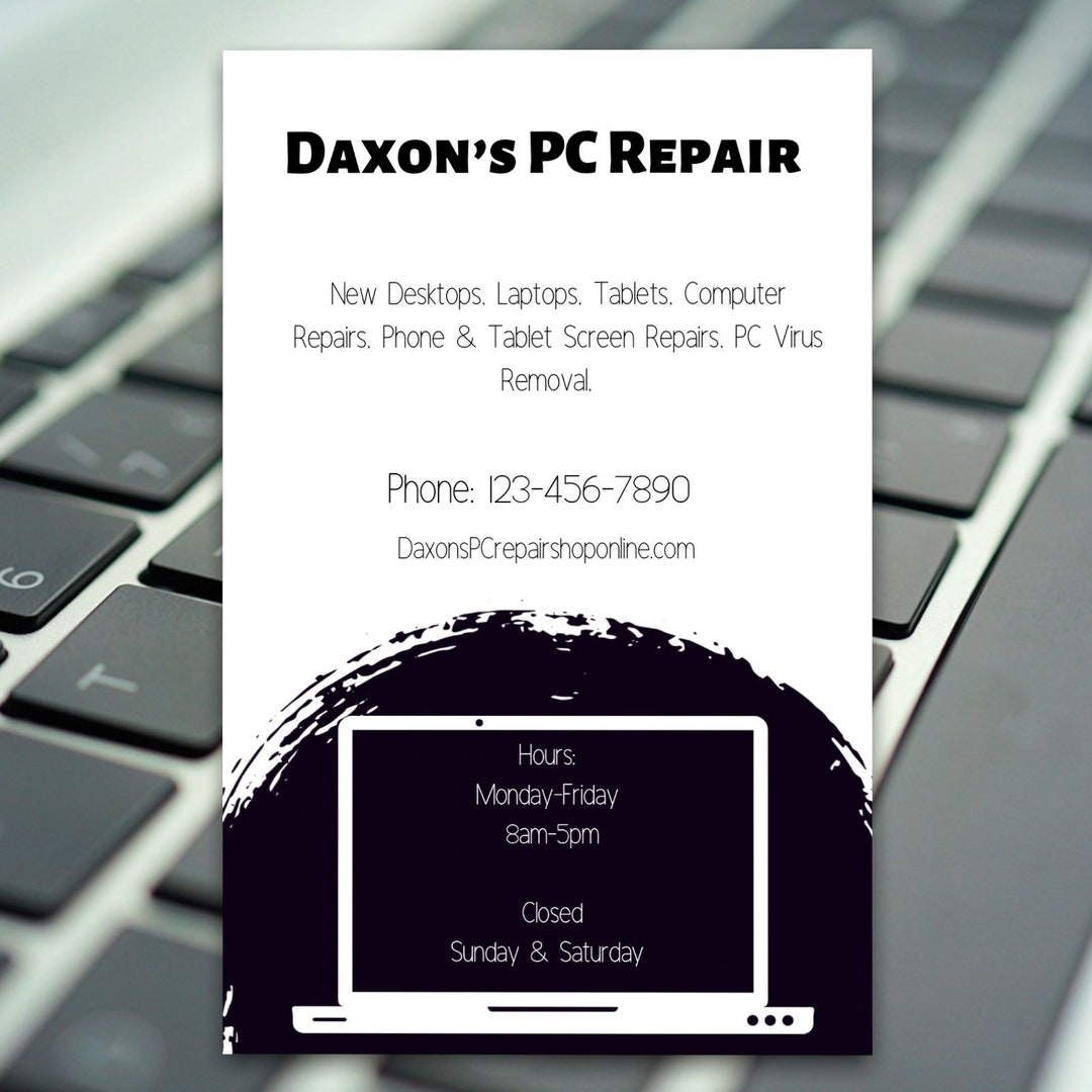 COMPUTER REPAIR FLYER, 4 Business Flyers, Editable Template Digital ...