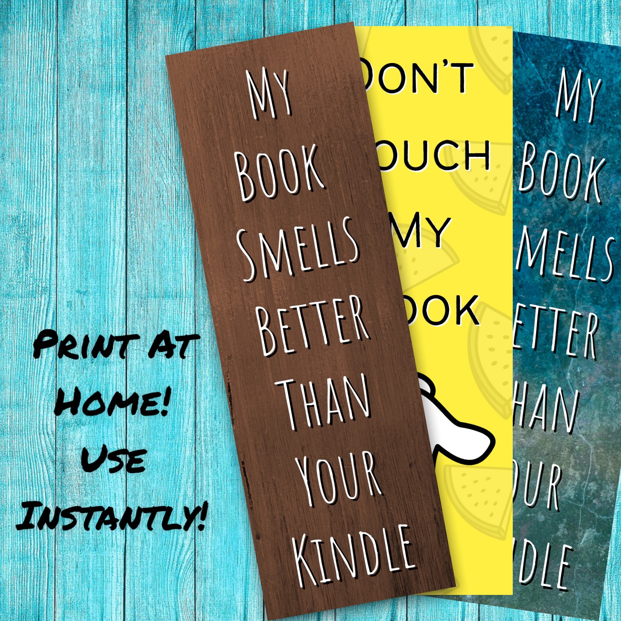 PRINTABLE BOOKMARKS Print at Home Bookmarks Bookmarks for - Etsy