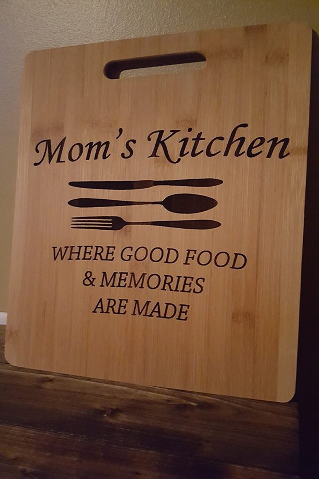 Mom Kitchen Engraved Custom Bamboo Cutting Board - Etsy