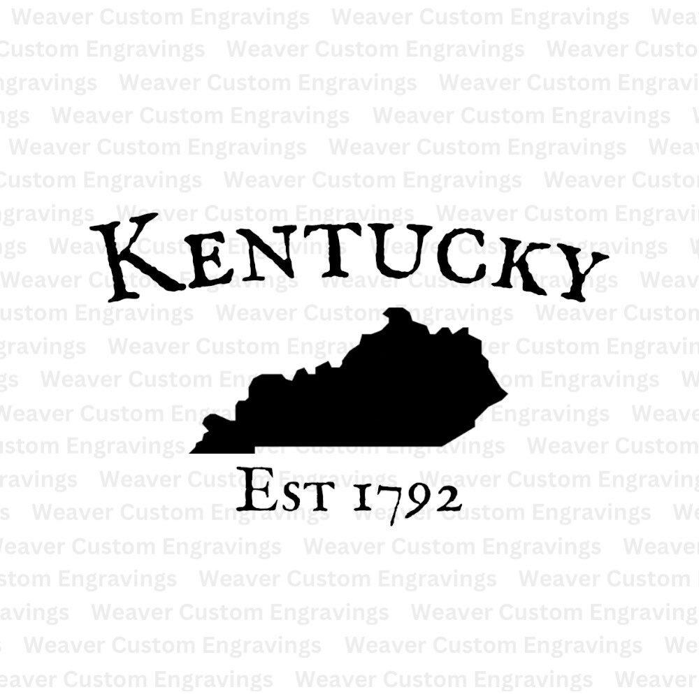 Kentucky Outline Silhouette With Established Date 1792 SVG & PNG, State ...
