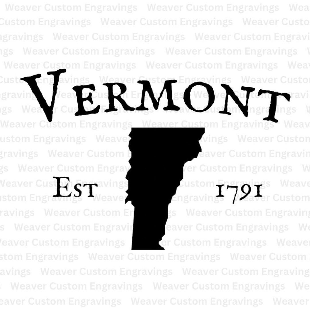 Vermont Outline With 1791 Established Date SVG and PNG, State of ...
