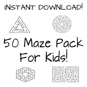 KIDS 50 MAZE Pack, Printable Maze Games Book, Maze Puzzles for Children ...