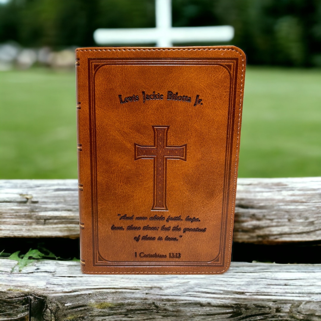 Custom Engraved Leather Bible - Personalized KJV Bible With Your Name ...
