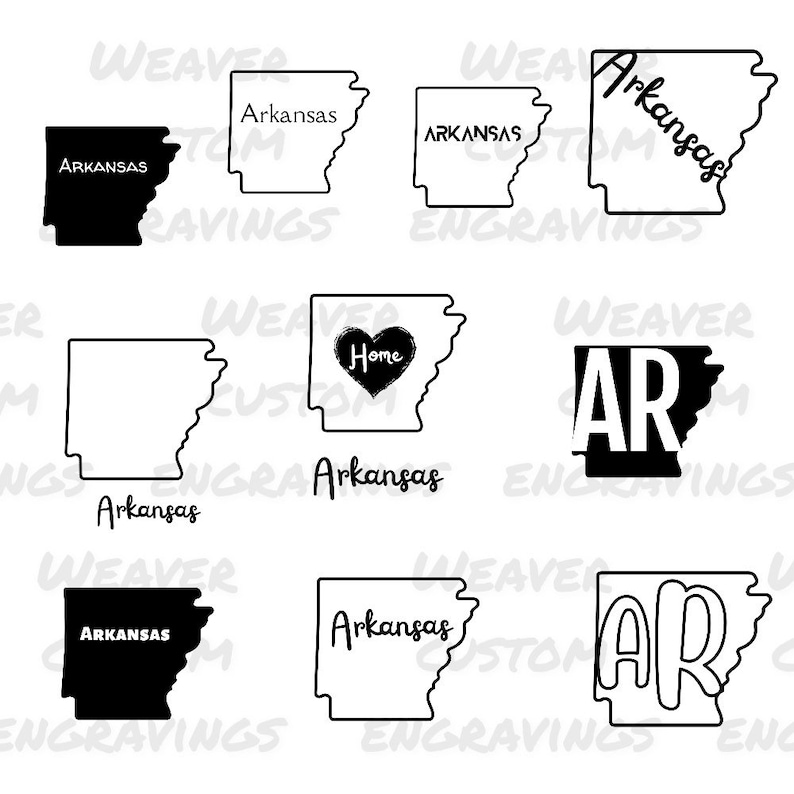 Arkansas State SVG PNG PDF Arkansas Silhouette Cut File - Etsy